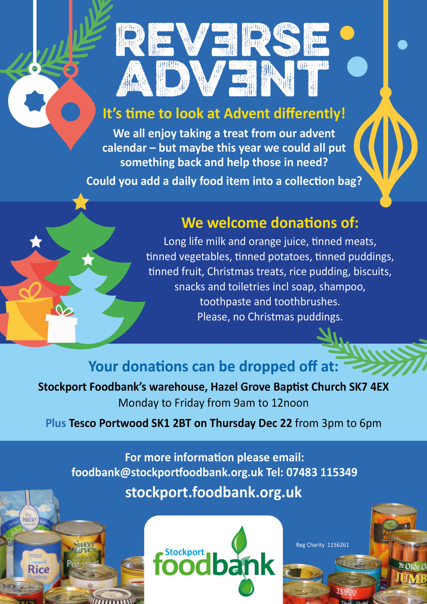 Stockport Foodbank launches Reverse Advent 2022 | Stockport Foodbank